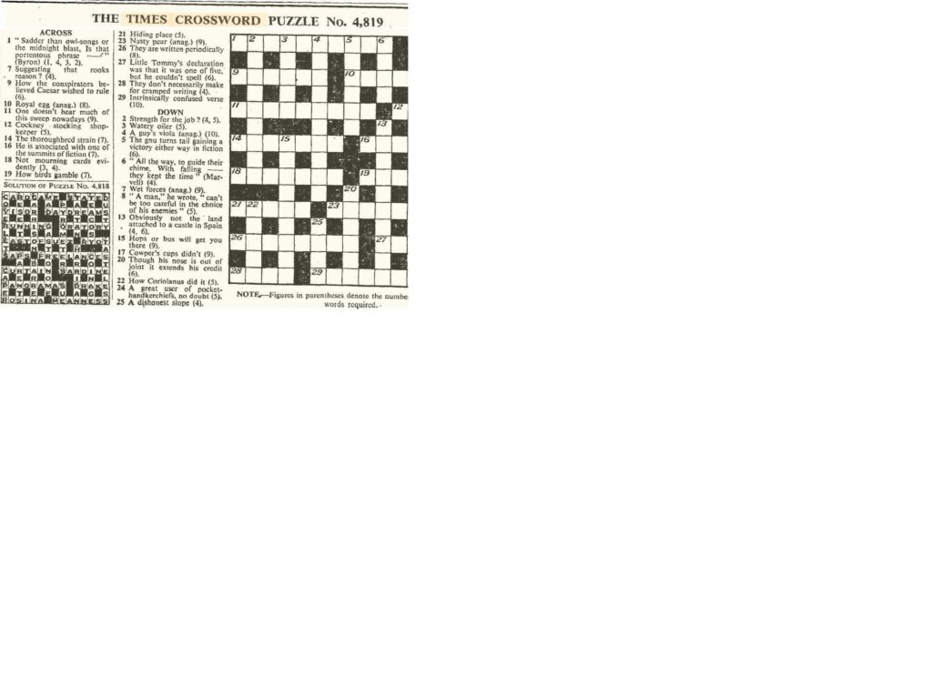 Top Ten - 1930 + - Akenhead Crosswords UK